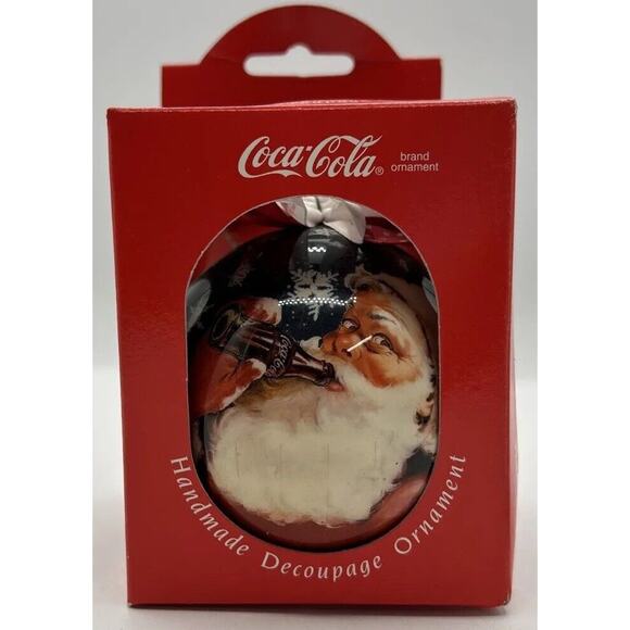 Coca Cola | Holiday | Vintage Cocacola Enesco Handmade Decoupage ...